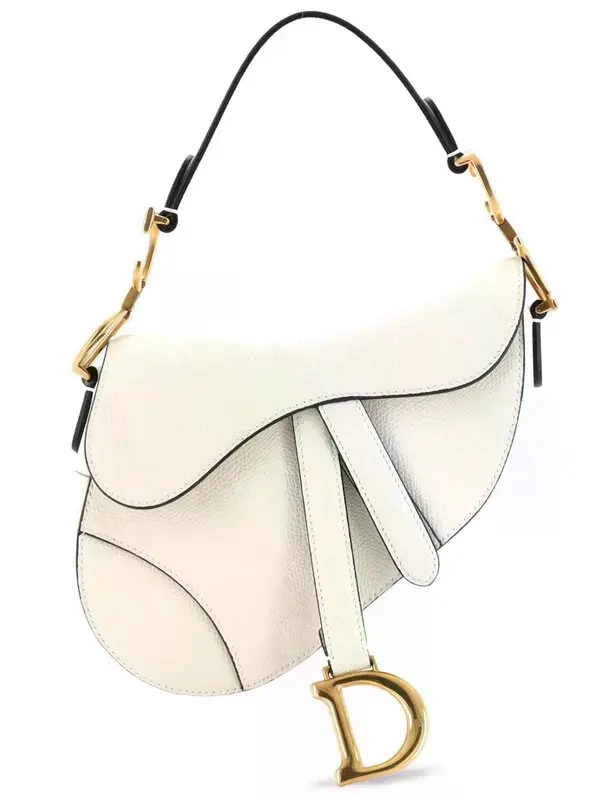 Dior Saddle Handbag Leather Mini Shoulder Bag - White