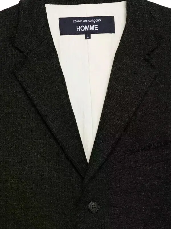Comme Des Garçons Single-breasted Frayed-edge Blazer