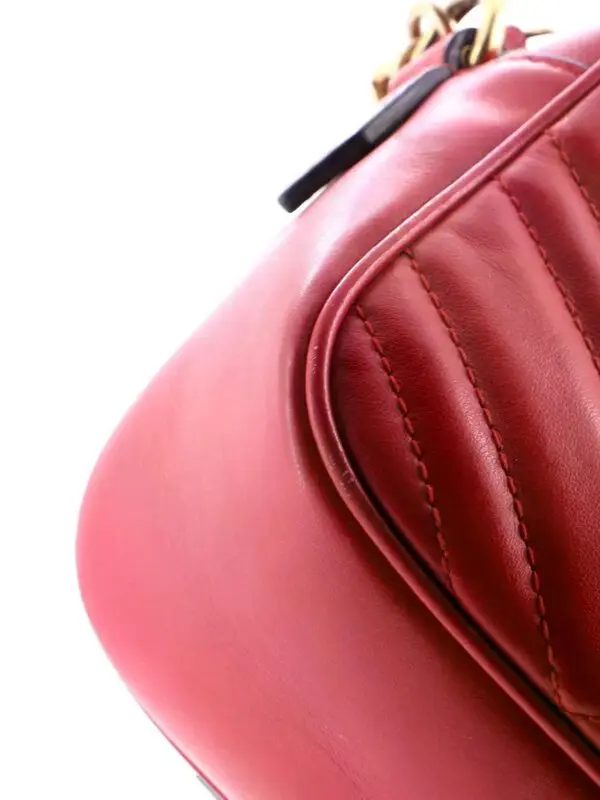 Gucci Gg Marmont Matelassé Leather Small Shoulder Bag - Red