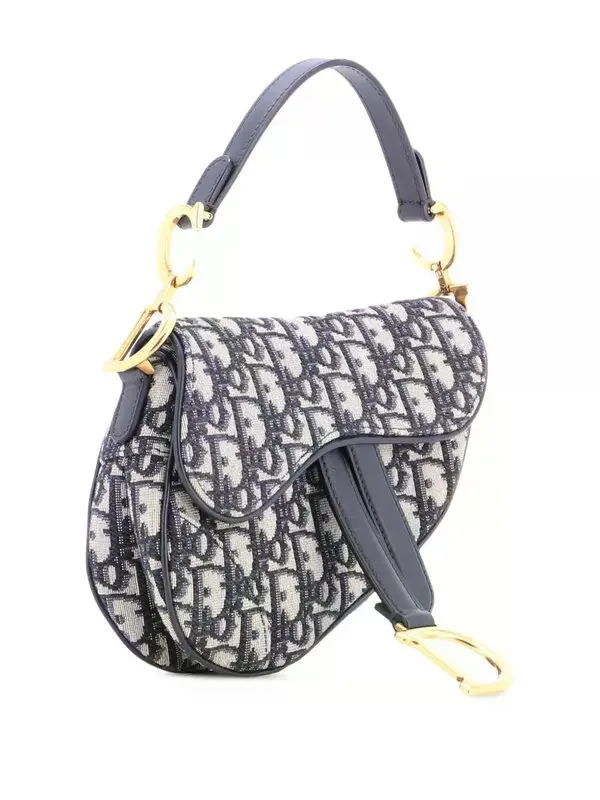 Dior Saddle Oblique Canvas Mini Shoulder Bag - Blue