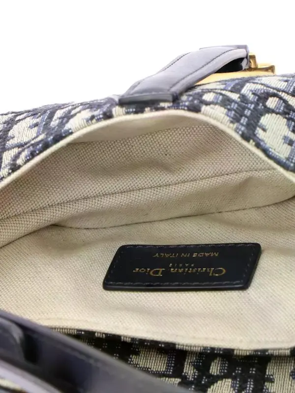 Dior Saddle Oblique Canvas Mini Shoulder Bag - Blue