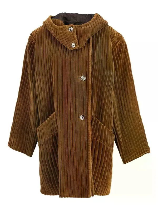 Vintage Corduroy Hooded Coat
