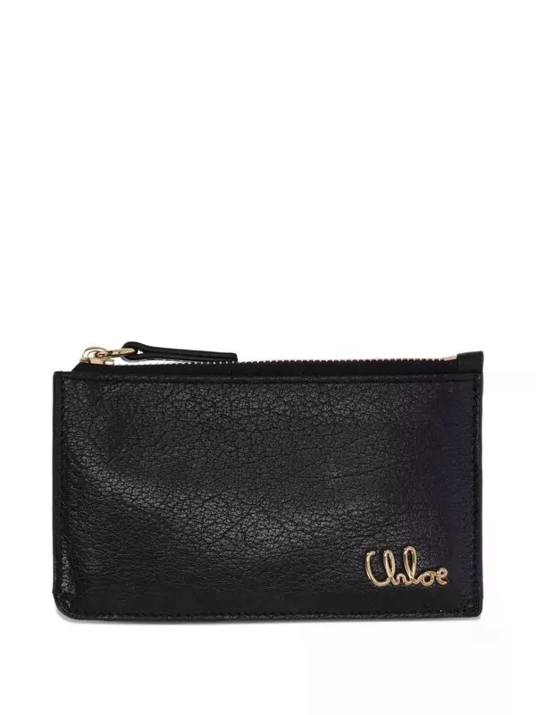 Chloé Zip Logo Wallet - Black