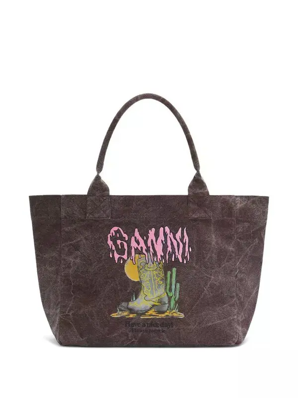 GANNI Graphic Print Tote Bag