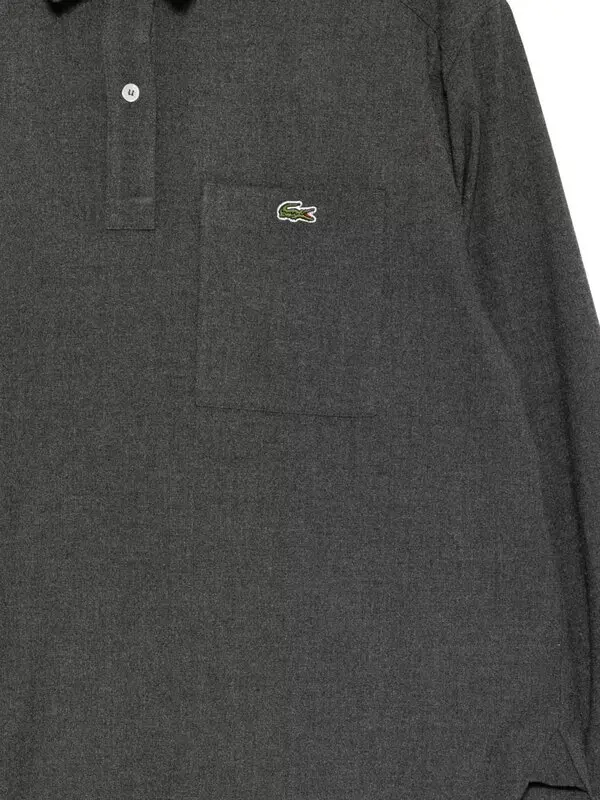 Lacoste Logo Flannel Blouse - Grey