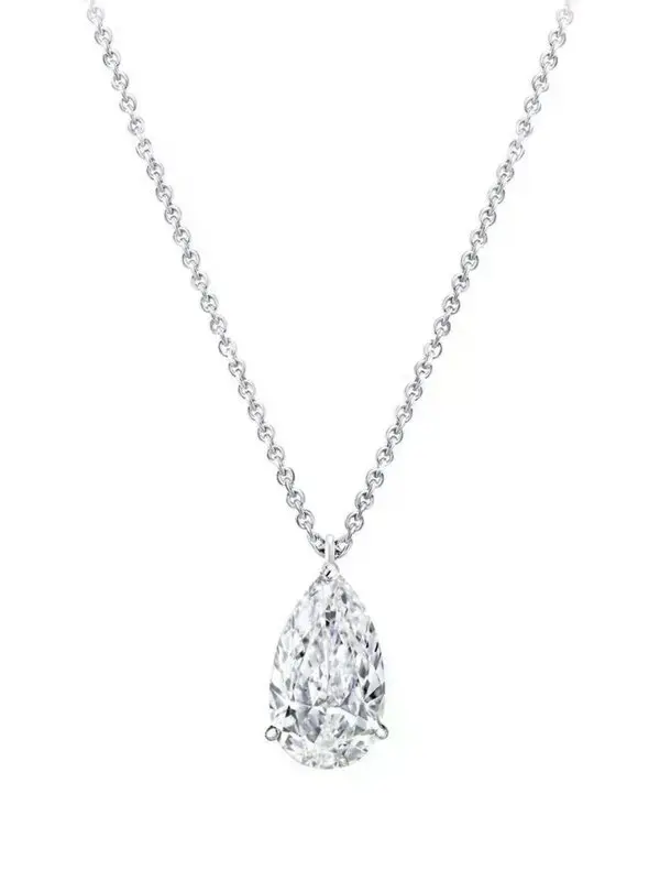 TILLA 14k White Gold Pear Diamond Necklace - Silver
