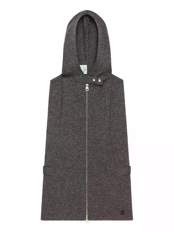 COURREGES Zip-up Hooded Vest