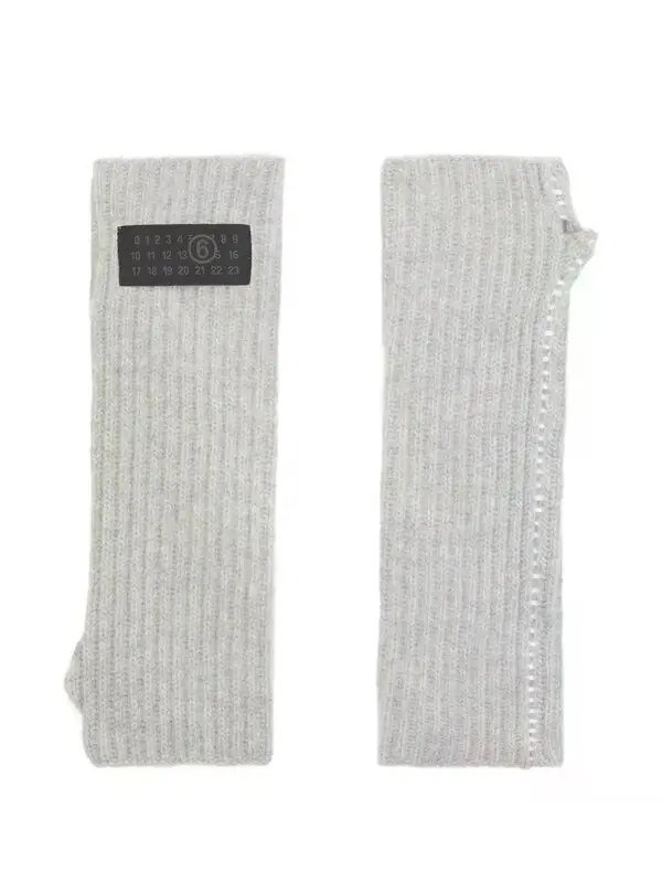 MAISON MARGIELA Logo-patch Gloves - Grey