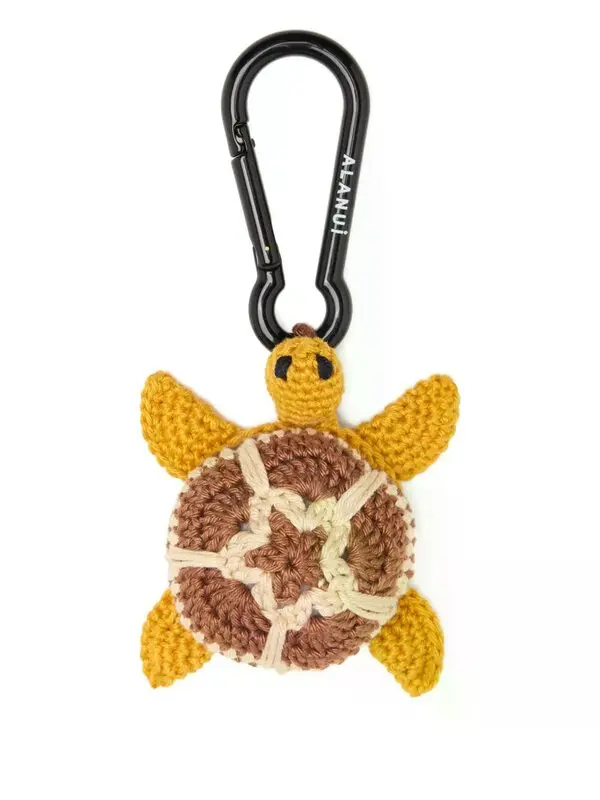 Alanui Turtle Crochet Keyring - Yellow