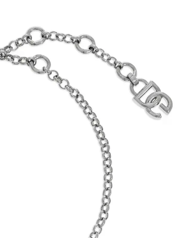 Dolce & Gabbana Cross-pendant Fine-link Bracelet - Silver