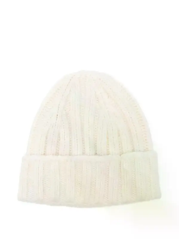 DELL'OGLIO Ribbed Knit Beanie - Neutrals