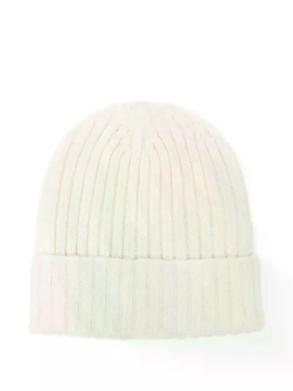 DELL'OGLIO Ribbed Beanie - Neutrals