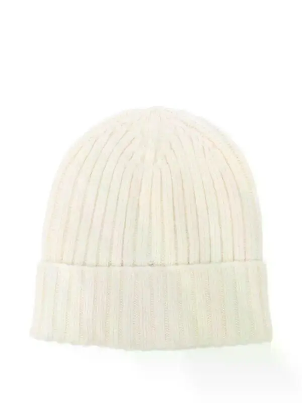 DELL'OGLIO Ribbed Beanie - Neutrals