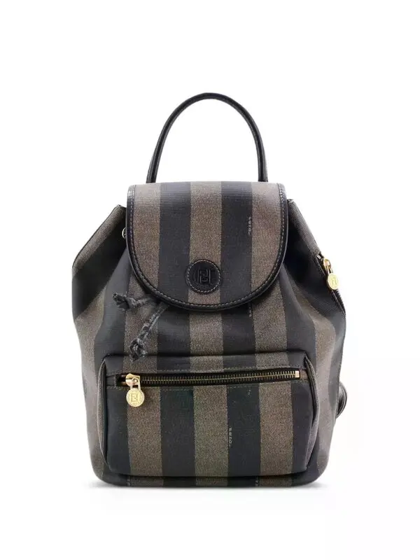 Fendi Pequin Front Pocket Coated Canvas Backpack