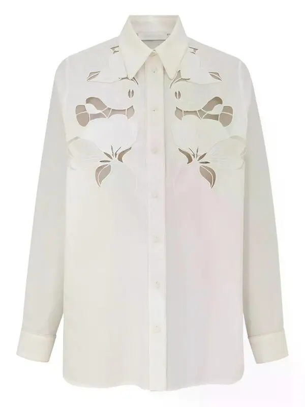 Zimmermann Flower-embroidered Shirt - White
