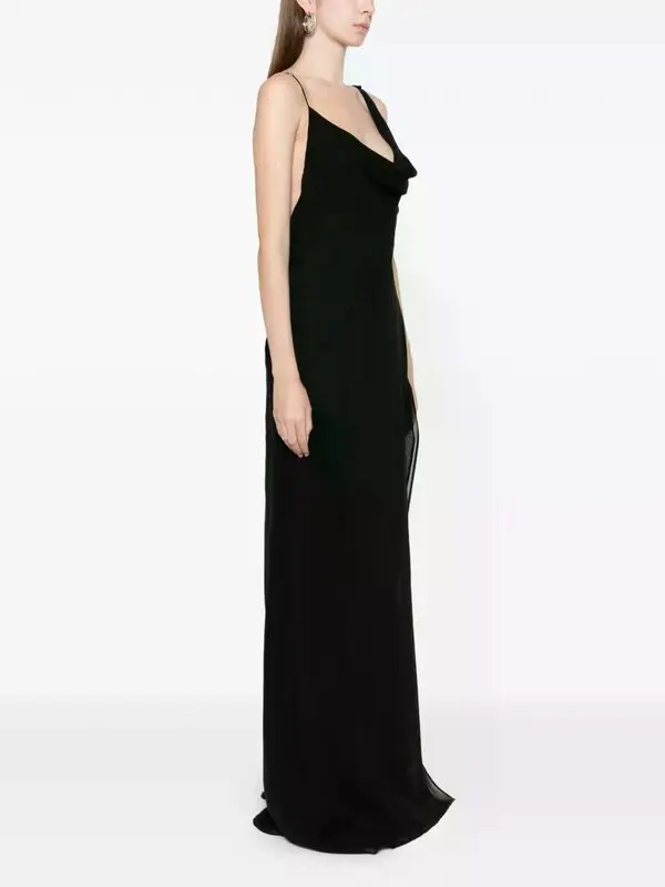 Amiri Cowl-neck Slit Maxi Dress