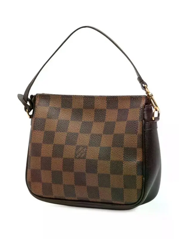 LOUIS VUITTON 1998 Damier Ebene Trousse Pochette Handbag - Brown