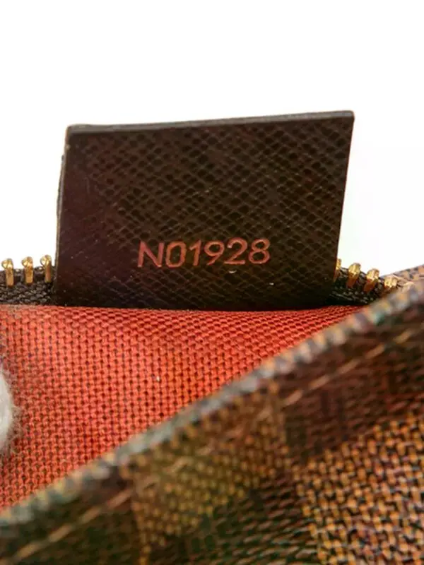 LOUIS VUITTON 1998 Damier Ebene Trousse Pochette Handbag - Brown
