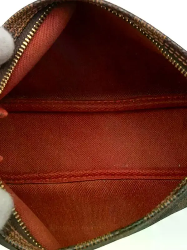 LOUIS VUITTON 1998 Damier Ebene Trousse Pochette Handbag - Brown