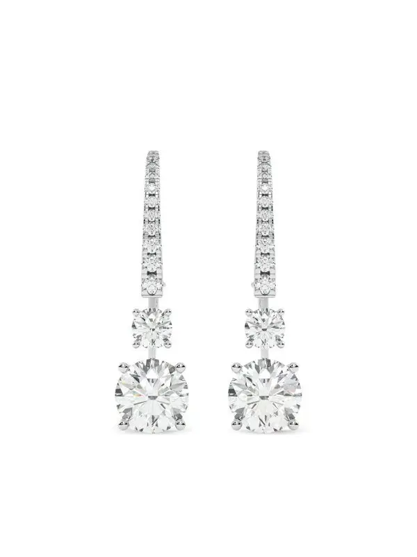 TILLA 14kt Gold Lab Grown Diamond Dangling Earrings - White