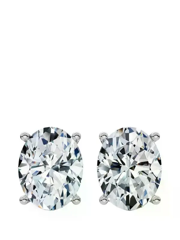 TILLA 14k White Gold 4ct Diamond Stud Earrings - Silver