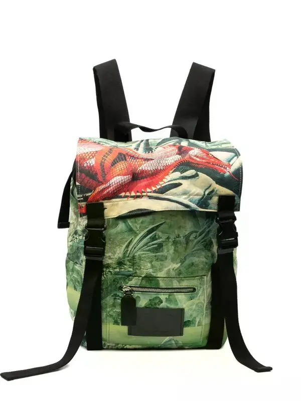 Valentino Garavani Roger Dean Red Dragon Backpack - Green