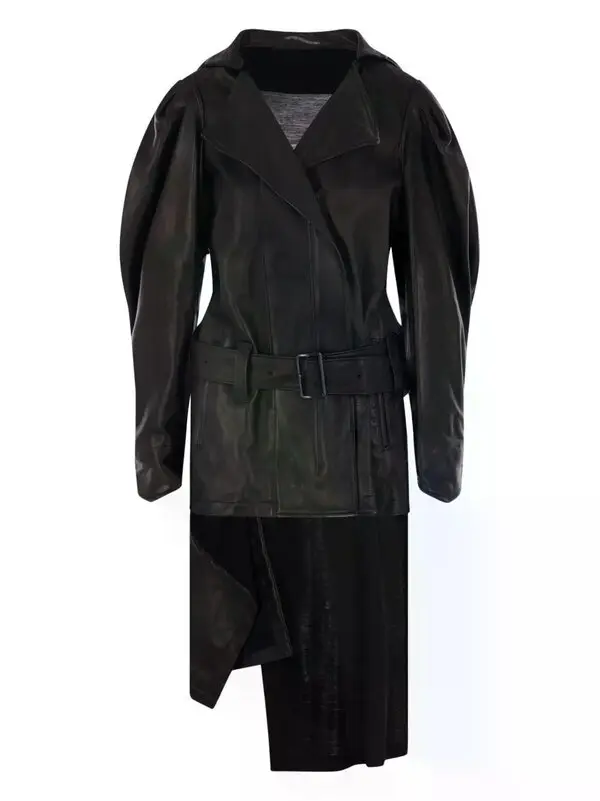 Yohji Yamamoto Belted Puff-sleeve Coat