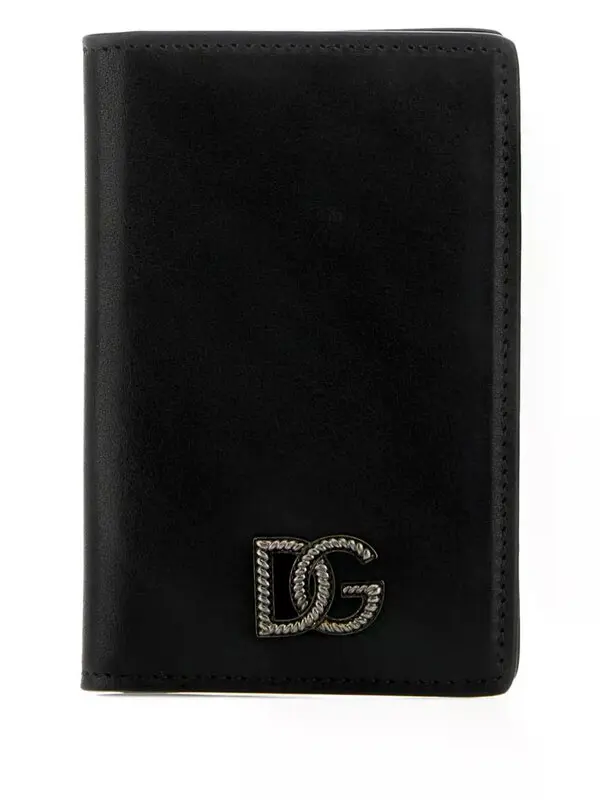 Dolce & Gabbana Logo Detail Leather Card Holder - Black