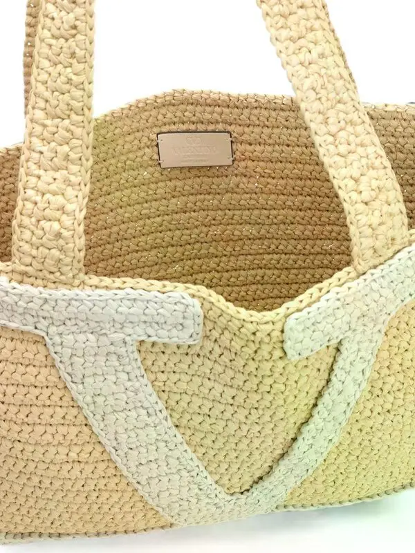 Valentino Garavani Viva Superstar Raffia Shopping Bag - Neutrals