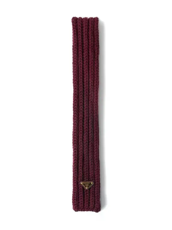 Prada Enameled Metal Rib Knit Scarf - Red