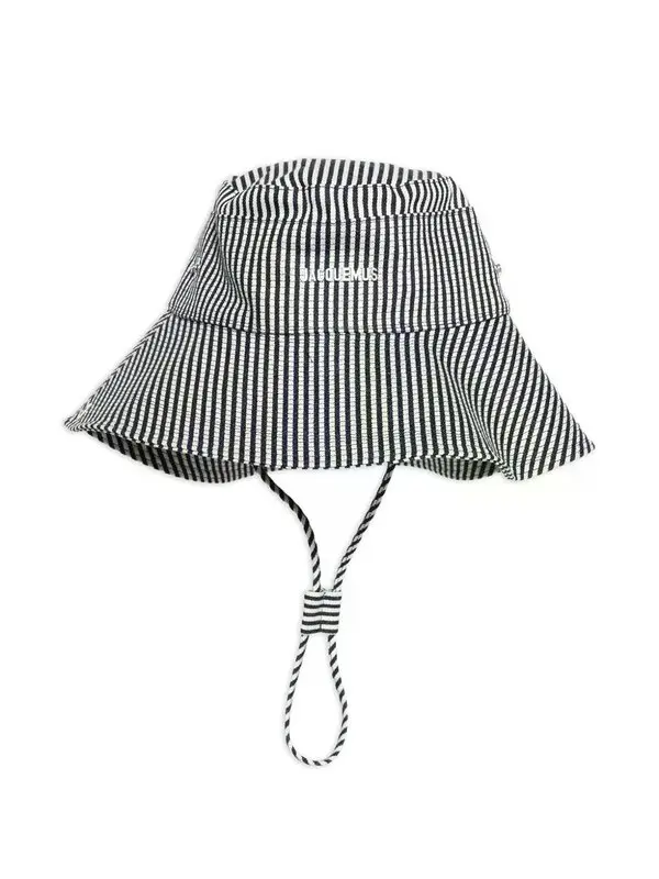 Jacquemus De-nîmes Striped Wide Brim Hat - Blue