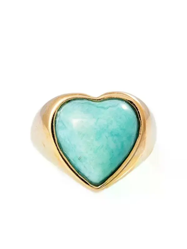 Jacquie Aiche 14k Yellow Heart-shaped Amazonite Ring - Gold