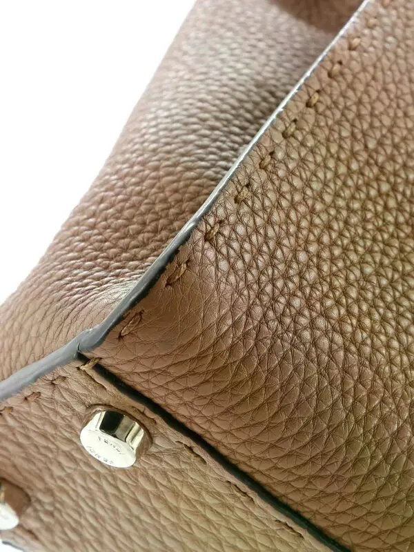 Fendi Selleria Peekaboo Bag Rigid Leather Regular Satchel - Brown