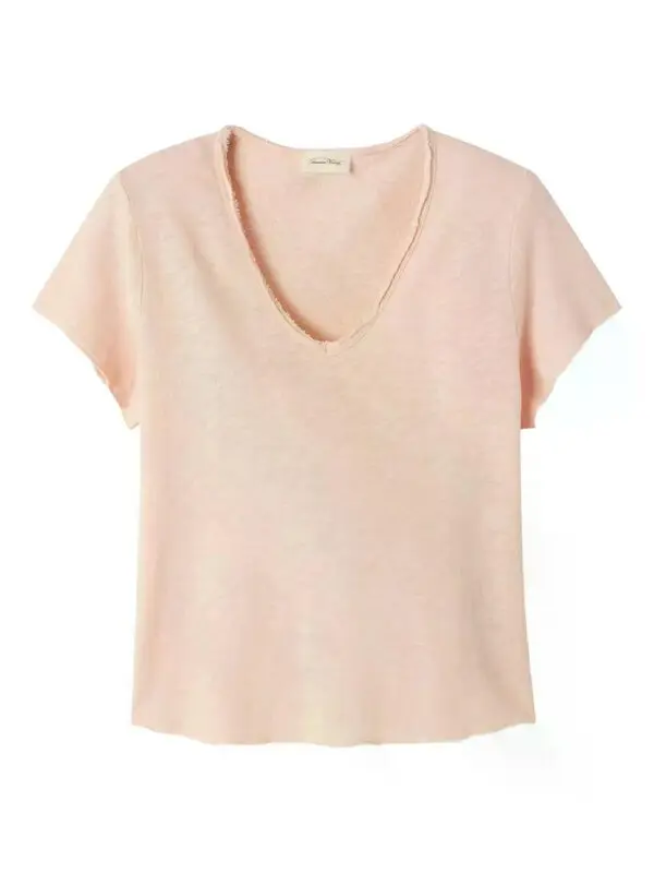 American Vintage Sonoma Brushed V-neck T-shirt - Pink