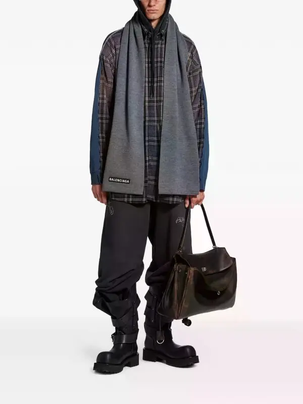 Balenciaga Logo-patch Scarf - Grey