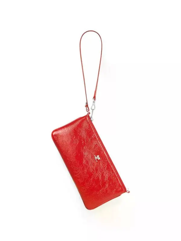 COURREGES Logo-plaque Zipped Pouch - Red