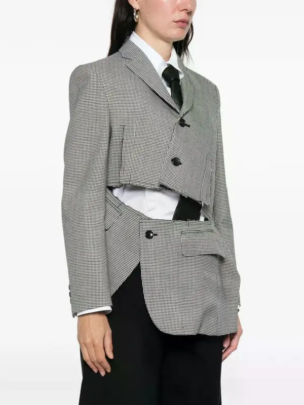 Comme Des Garçons Houndstooth Cut-out Jacket