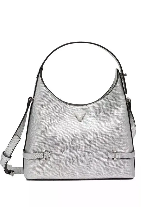 Guess Mini Rosalba Logo-plaque Tote Bag - Silver