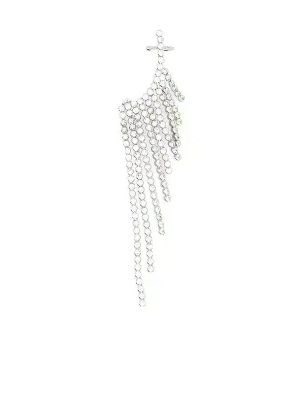 Rabanne Tiered-crystals Chain-drop Earrings - Silver