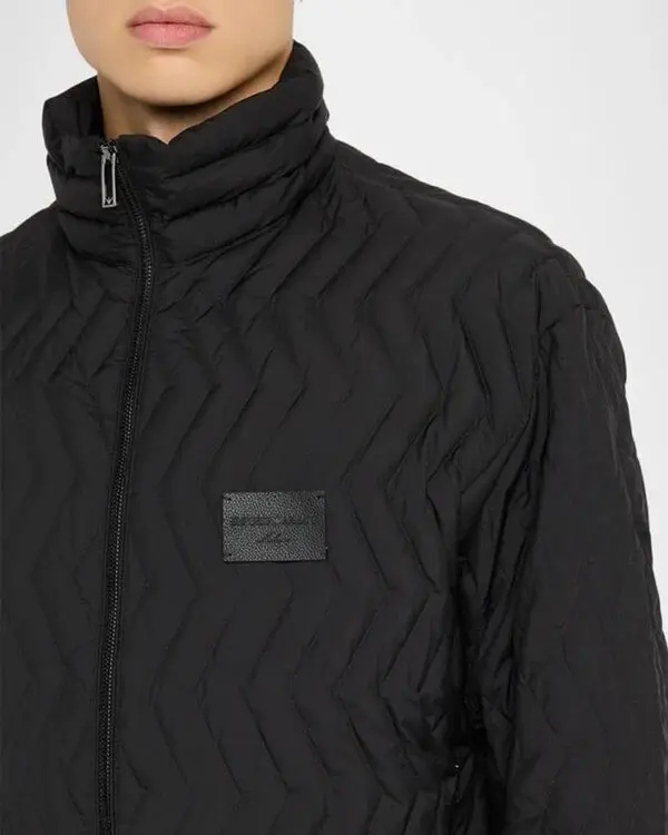 Emporio Armani Chevron Quilted Padded Down Jacket