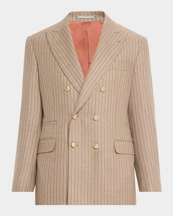 Brunello Cucinelli Cashmere And Silk Multistriped Blazer - C001 C001