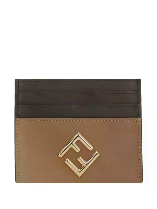 Fendi Leather Cardholder - Neutrals
