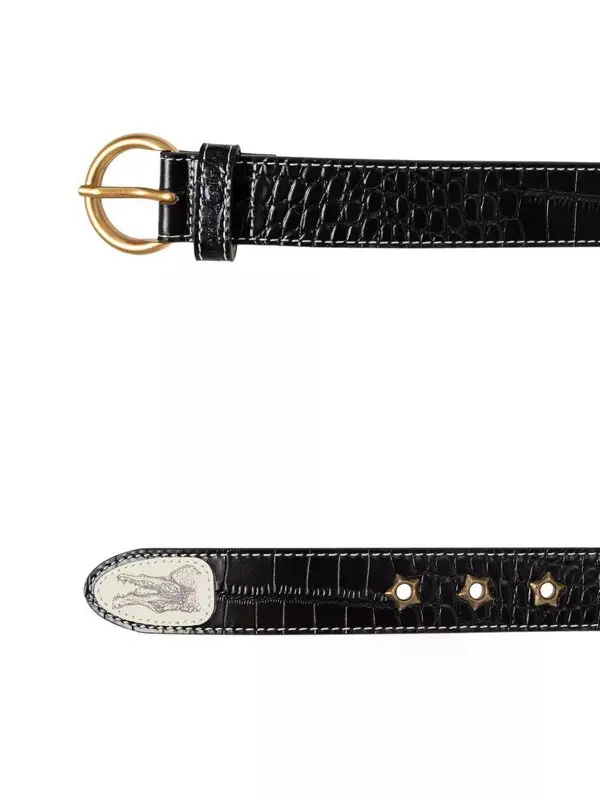 DUKE + DEXTER Ellis Croc-effect Belt