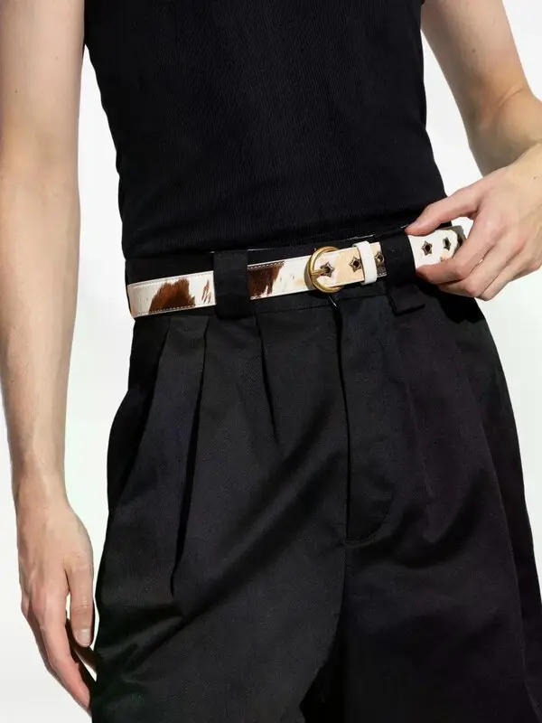 DUKE + DEXTER Ellis Round-buckle Patterned Belt