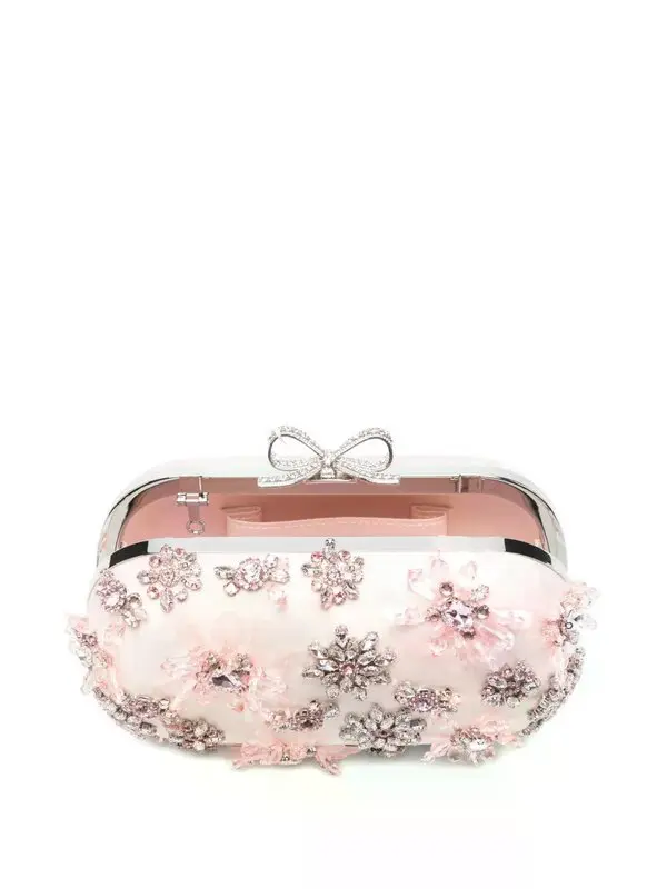 SELF-PORTRAIT Floral-embellished Clutch Bag - Pink