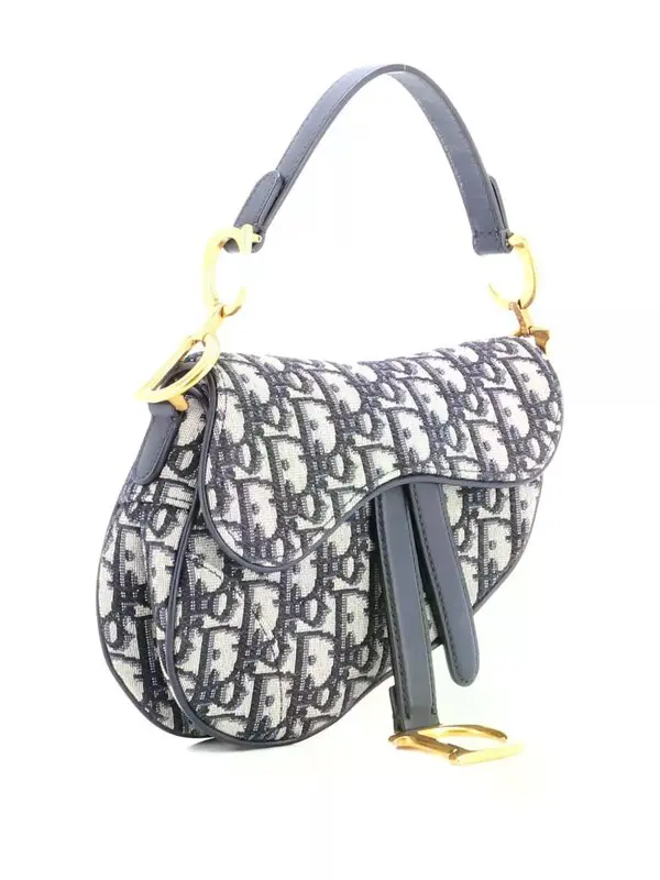 Dior Saddle Handbag Oblique Canvas Mini Shoulder Bag - Blue