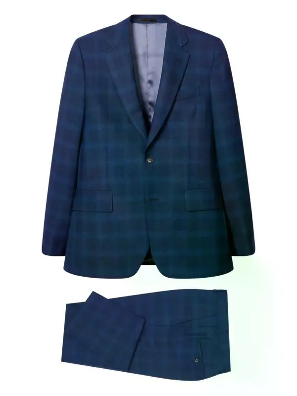 Paul Smith The Brierley Check Wool Suit - Blue