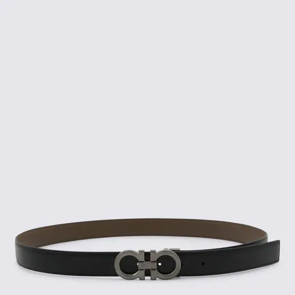 FERRAGAMO Leather Belt - Nero/clay