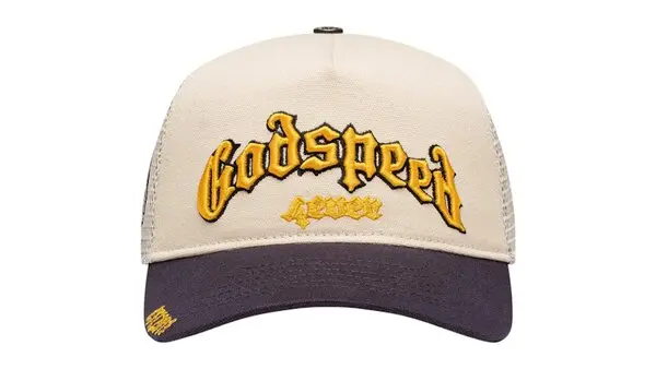 GODSPEED Forever Trucker Hat - Bone/yellow/navy Blue