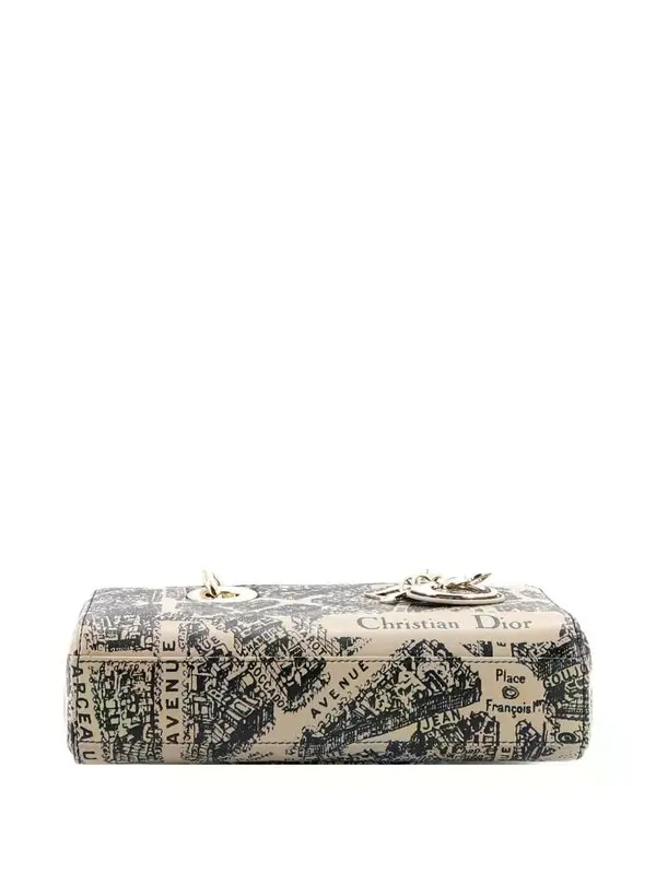 Dior Lady D-joy Printed Leather Small Satchel - Black